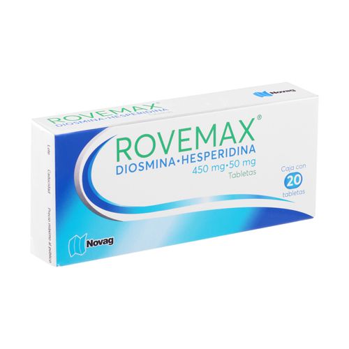 DIOSMINA/HESPERIDINA 450/50 mg, 20 tab, ROVEMAX | Farmasuper